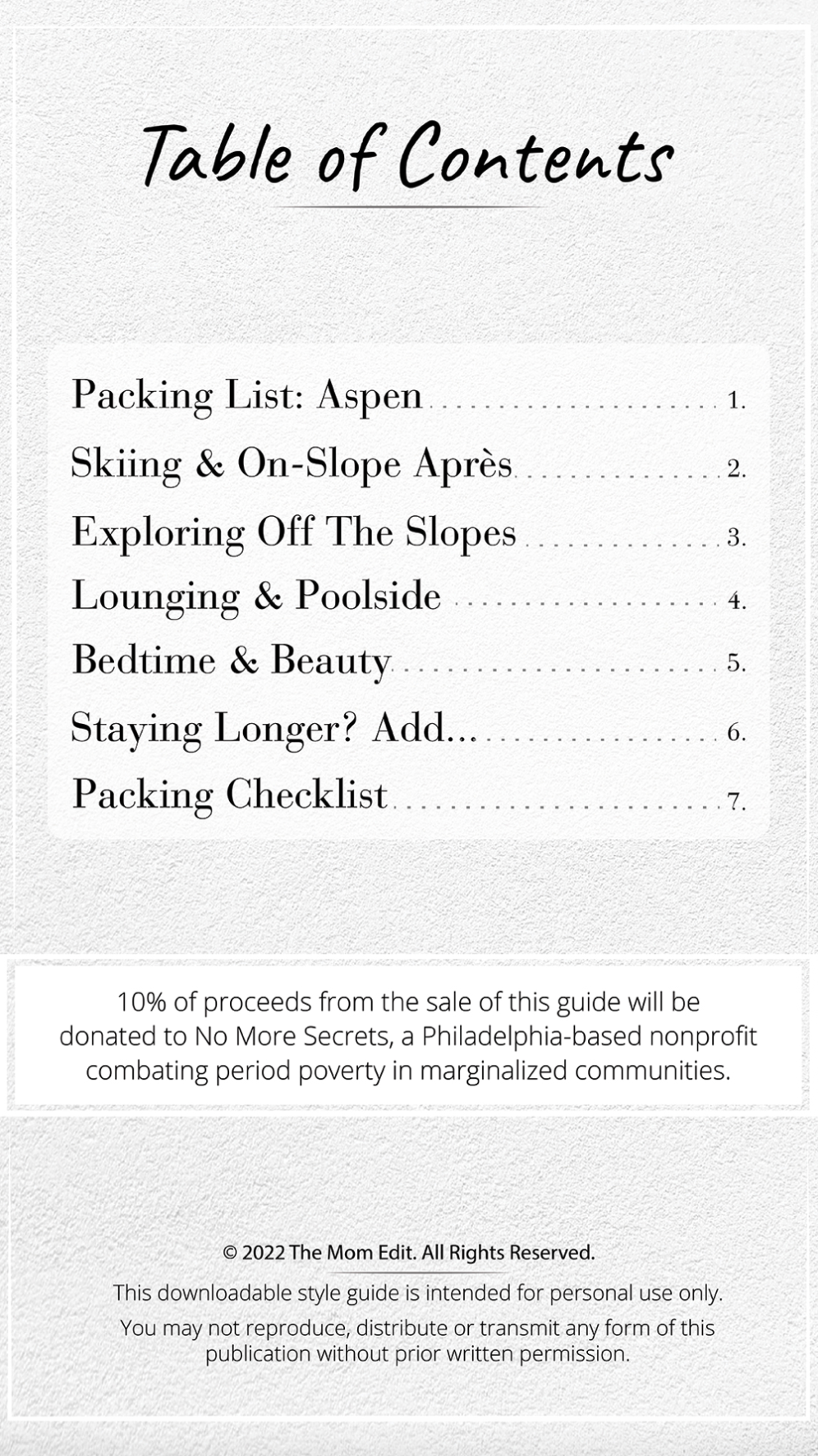 The Cool Girl's Guide To Packing: Aspen – The Mom Edit